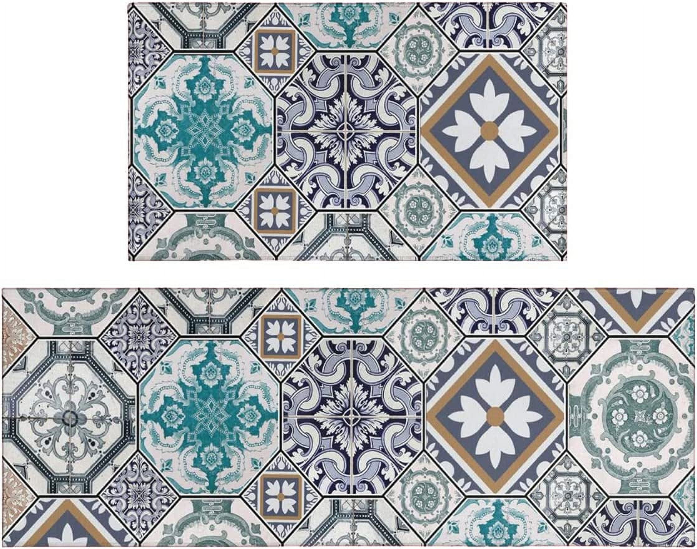 Boho Kitchen Mats for Floor Set of 2,Anti Fatigue Mats for Kitchen ...