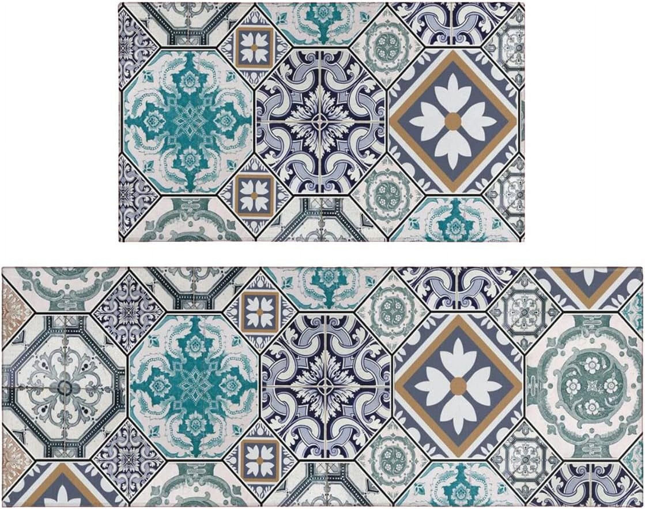 Boho Kitchen Mats for Floor Set of 2,Anti Fatigue Mats for Kitchen ...
