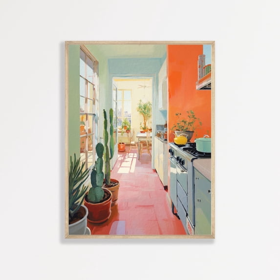 Boho Kitchen Painting Wall Art Cactus Accent Home Decor - Walmart.com