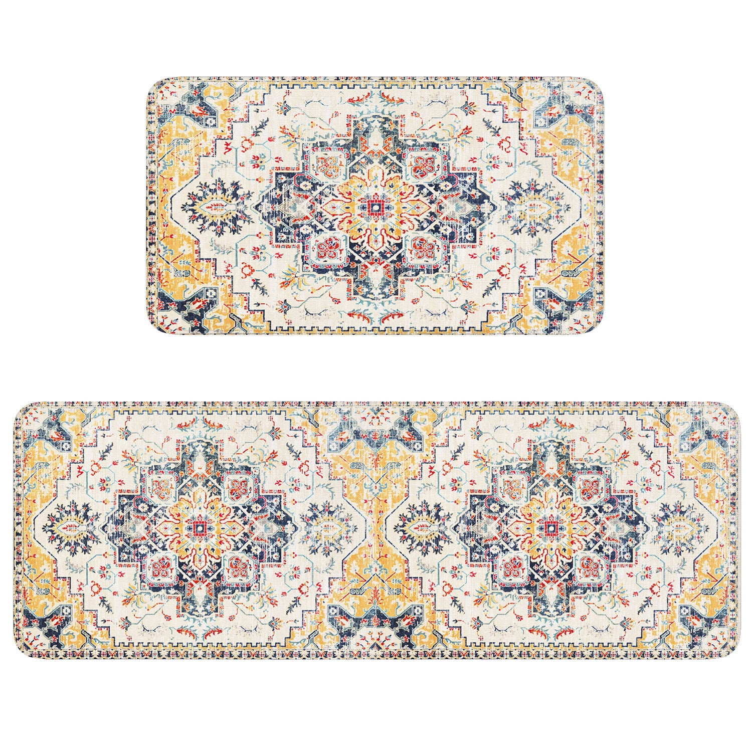 Boho Kitchen Rug Rectangle Yellow Kitchen Rugs Kitchen Rugs Non Slip ...