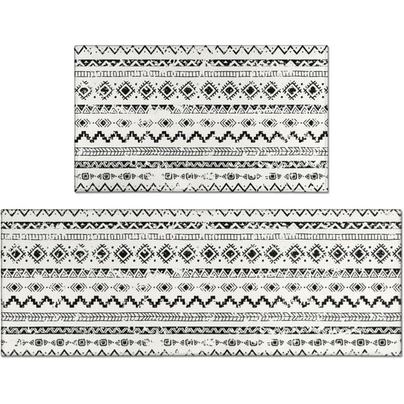 Boho Kitchen Rug and Rug Set of 2, Modern Farmhouse Kitchen Rug, Non ...