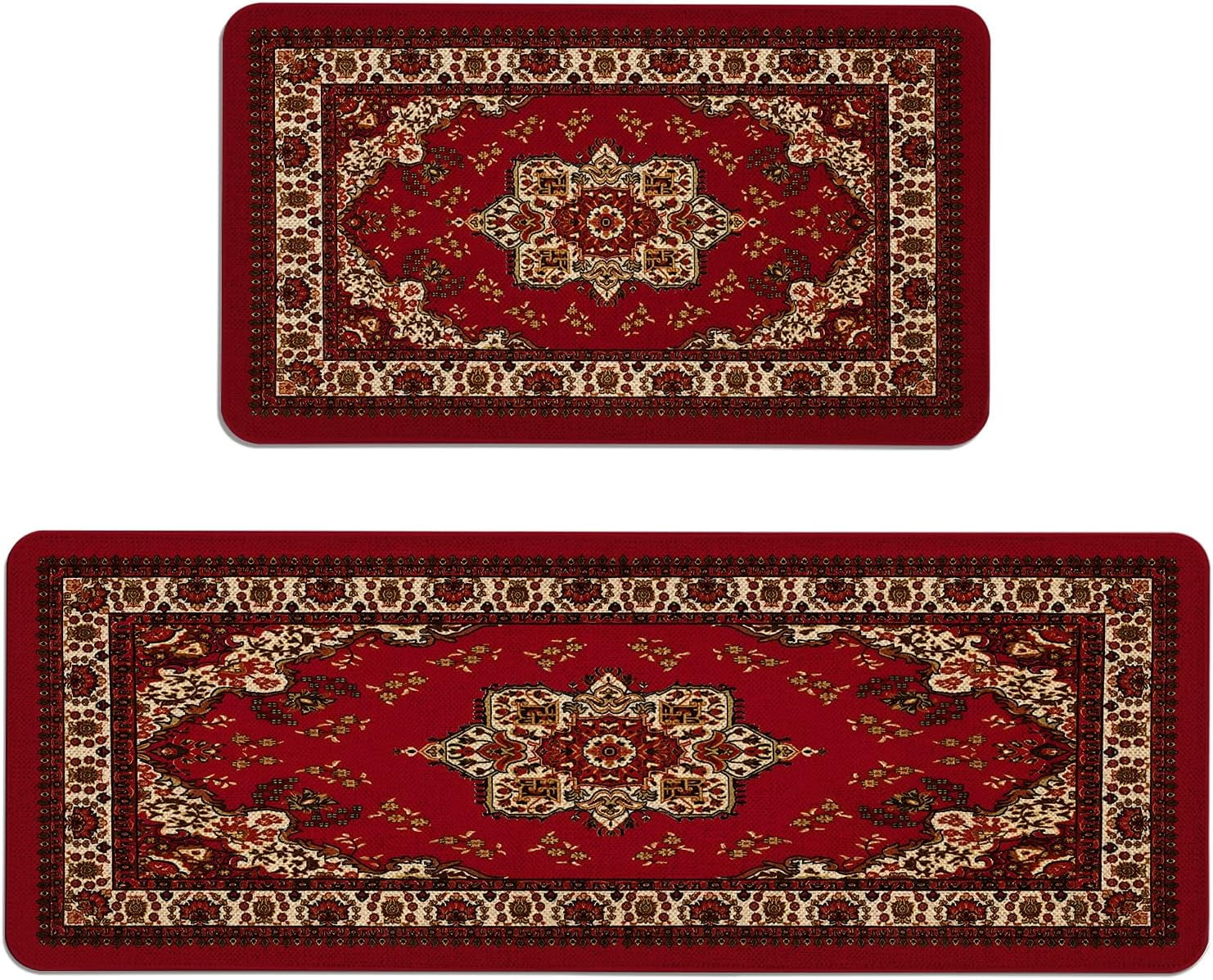 ® Boho Kitchen Rug Sets 2 Piece with Runner Farmhouse Rubber Kitchen ...
