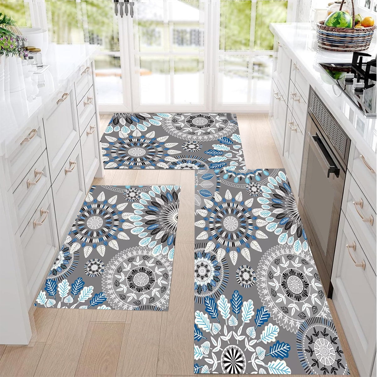 Boho Kitchen Rug Sets 3 Piece Set with Runner, Non Slip Washable ...