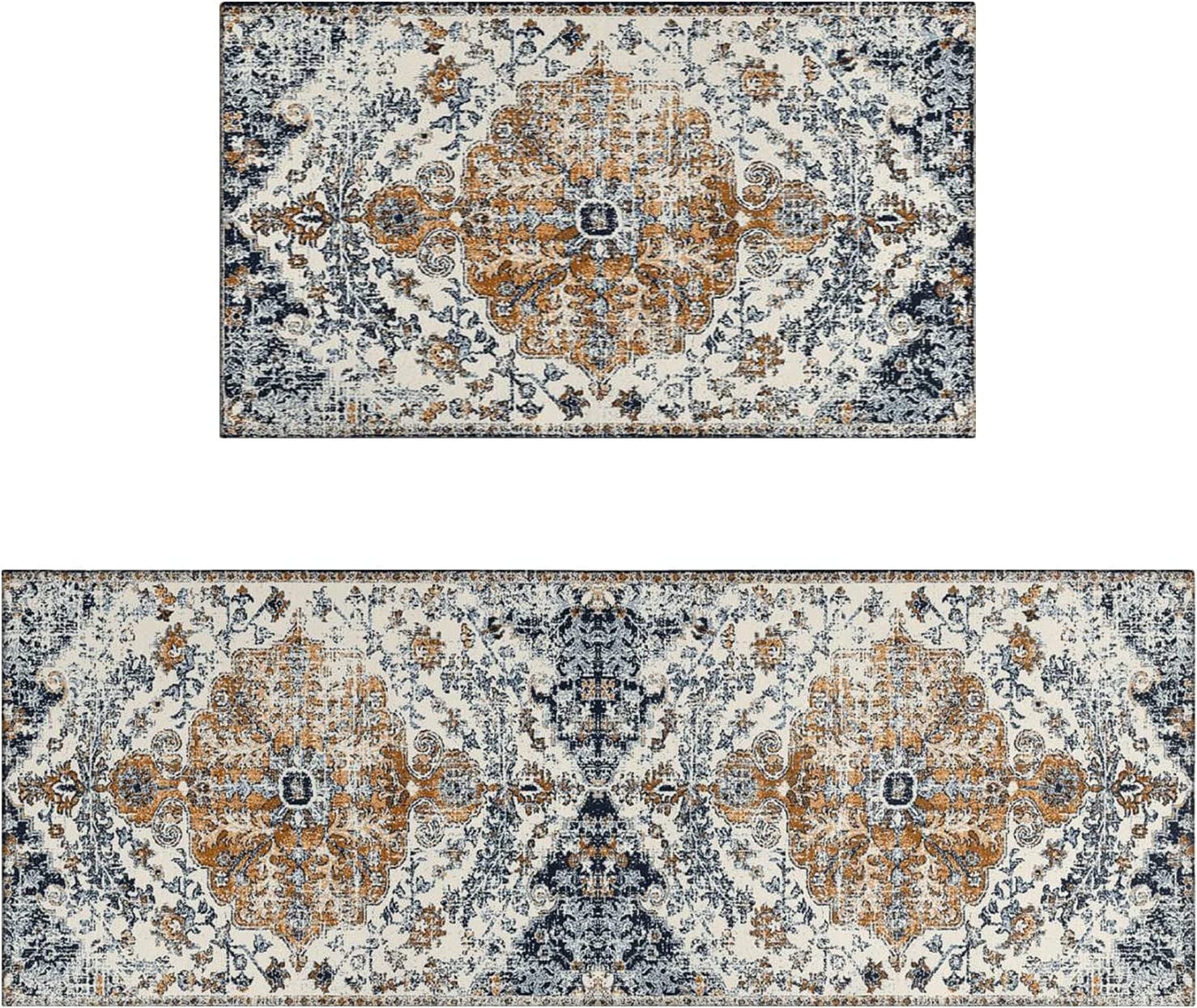 Boho Kitchen Rugs and Mats Sets of 2, Farmhouse Bohemian Vintage ...