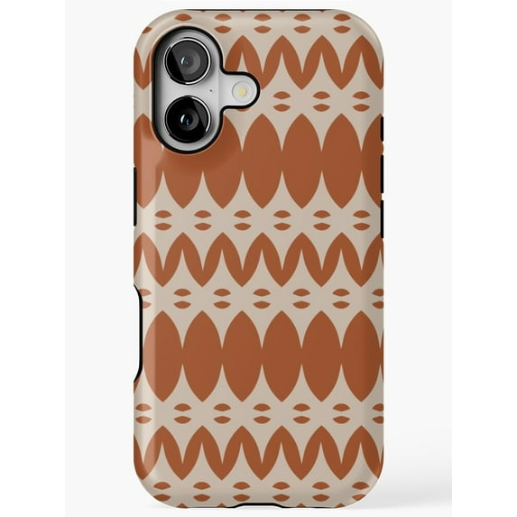 Boho Knit Pattern in Clay Rust Terracotta iPhone Case 11 12 13 14 15 16 ...