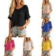 Boho Knit Tunic Tee for Women Casual Summer Blouse Lightweight Short ...