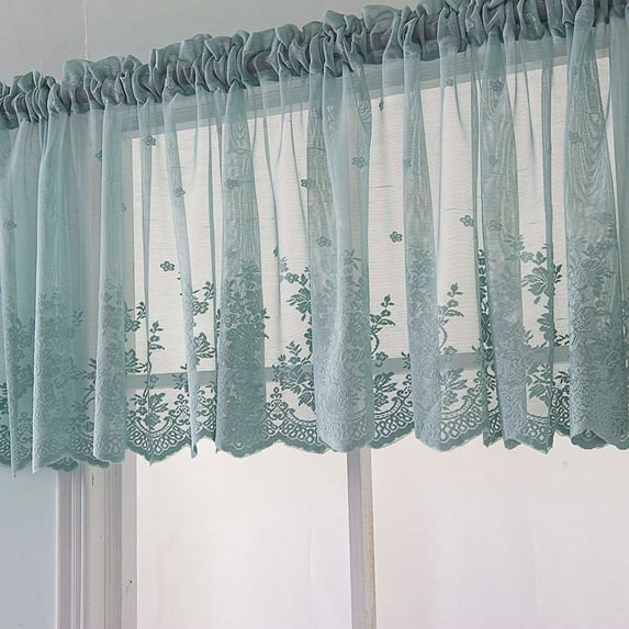 Boho Lace Small Window Curtain, Woven Textured Valance for Bathroom and ...
