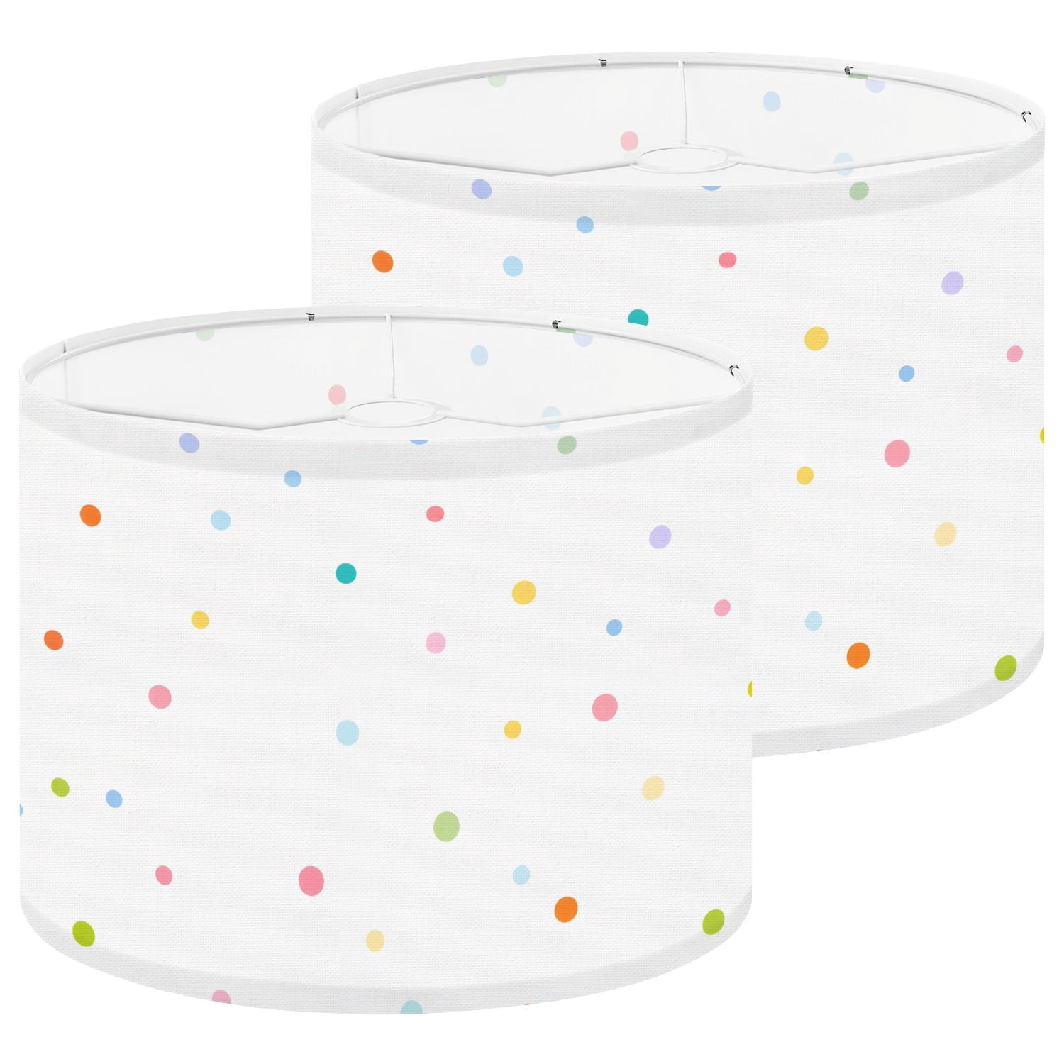 Boho Lampshades 2 Pack Colourful rainbow polka dots Festal confetti 13 ...