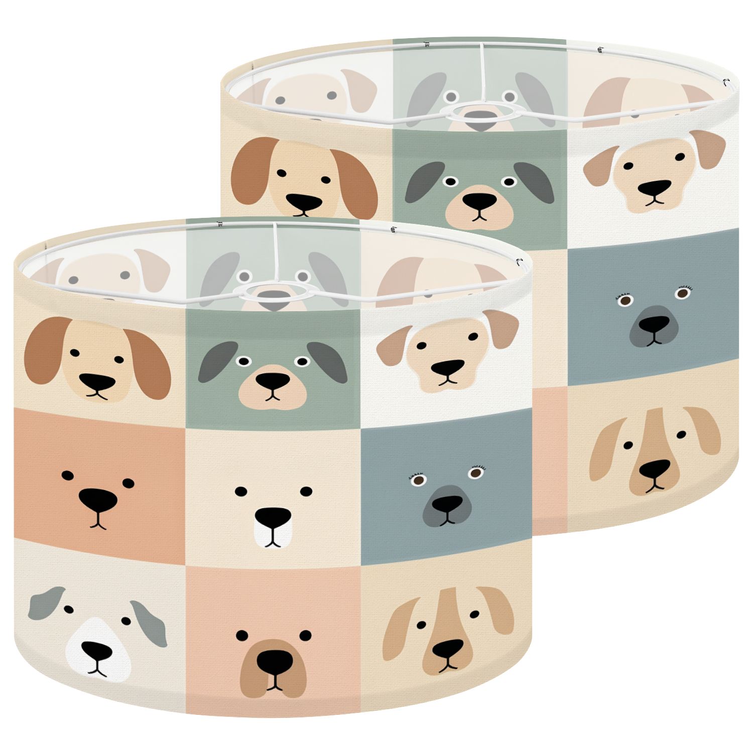 Boho Lampshades 2 Pack Cute dogs for kids baby animals nursery 13"x13 ...