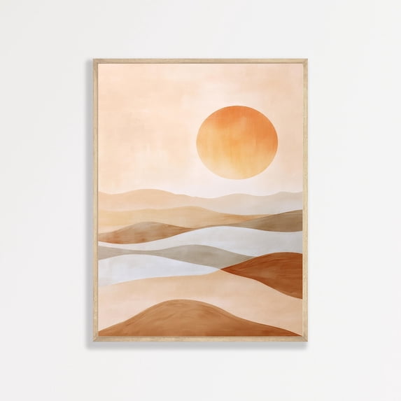 Boho Landscape Wall Art Neutral Mid Century Home Decor - Walmart.com