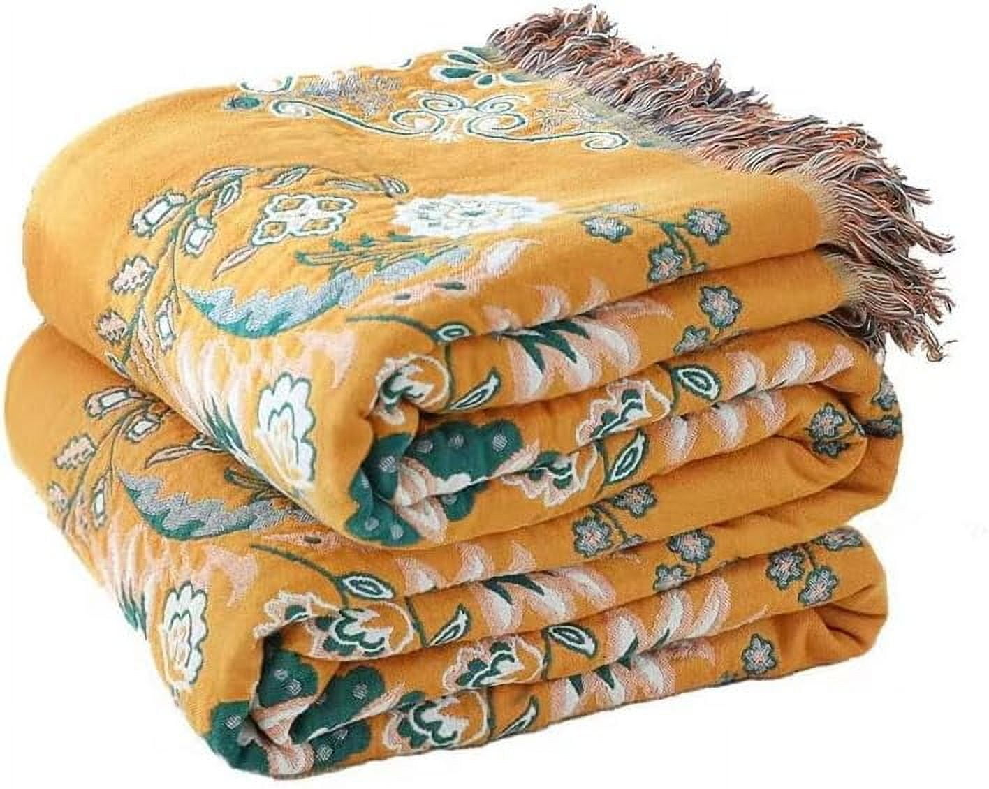 Boho Large Throw Blanket, 100% Organic Cotton Soft Sofa Bed Throw ...