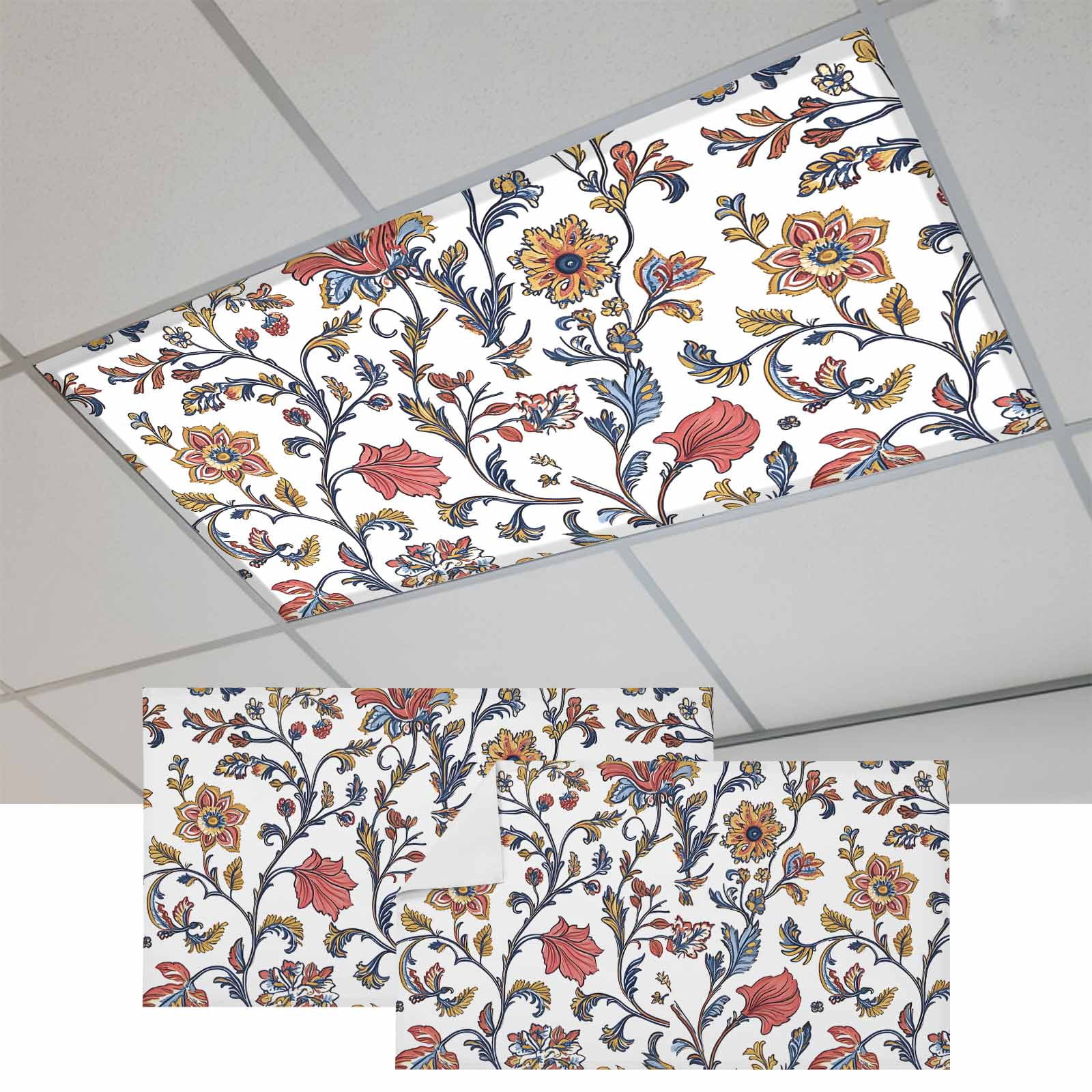 Boho Leaf Magnetic Fluorescent Light Covers for Ceiling Lights 2x4Ft ...