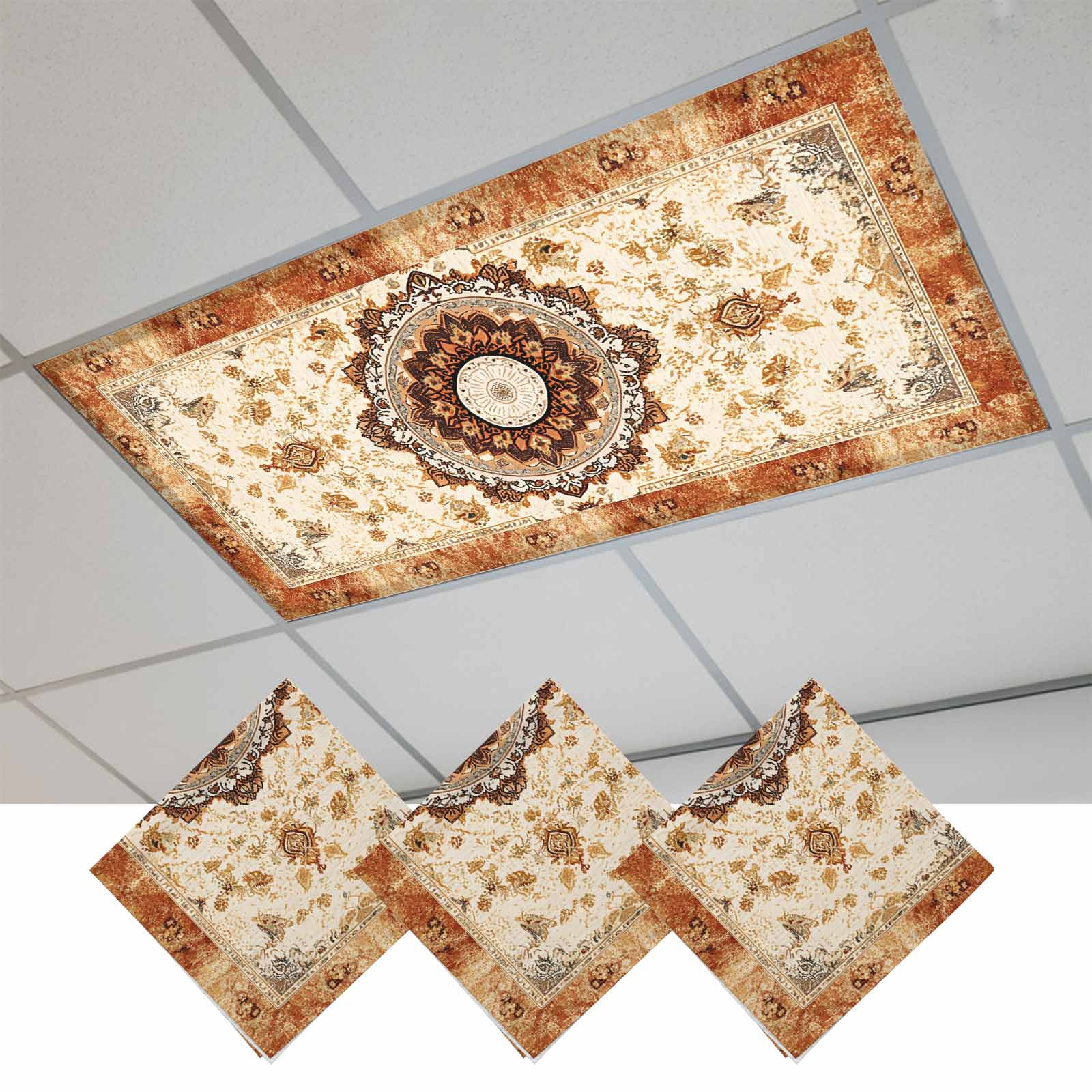 Boho Leaf Magnetic Fluorescent Light Covers for Ceiling Lights 2x4Ft ...