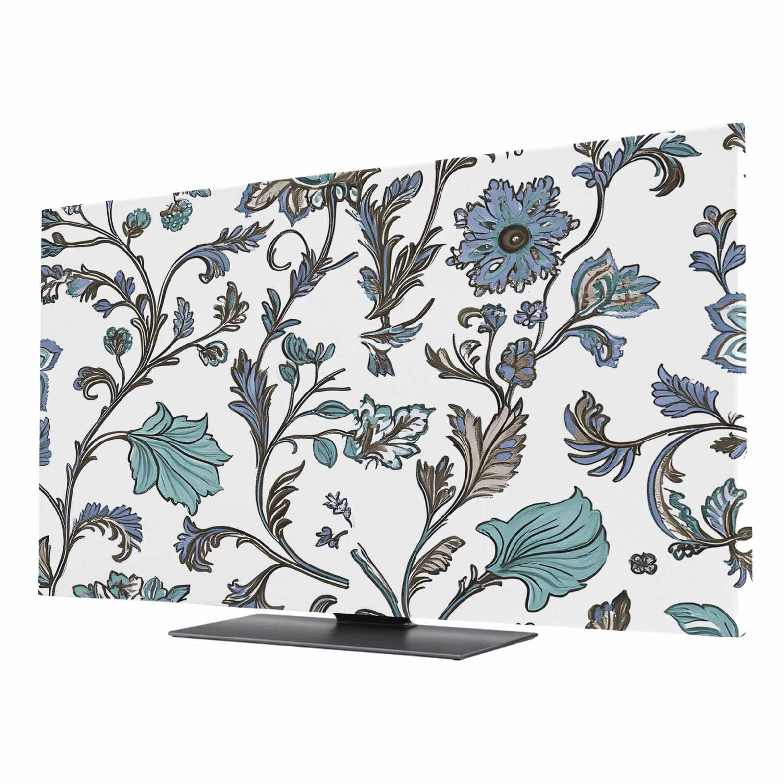 Boho Leaf TV Cover for 32 Inch Screen,Stretch Fabric Dustproof TV ...