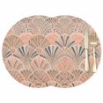 Boho Leather Placemats Set of 2, 12 Inch, Vintage Ocean Shell Abstract ...