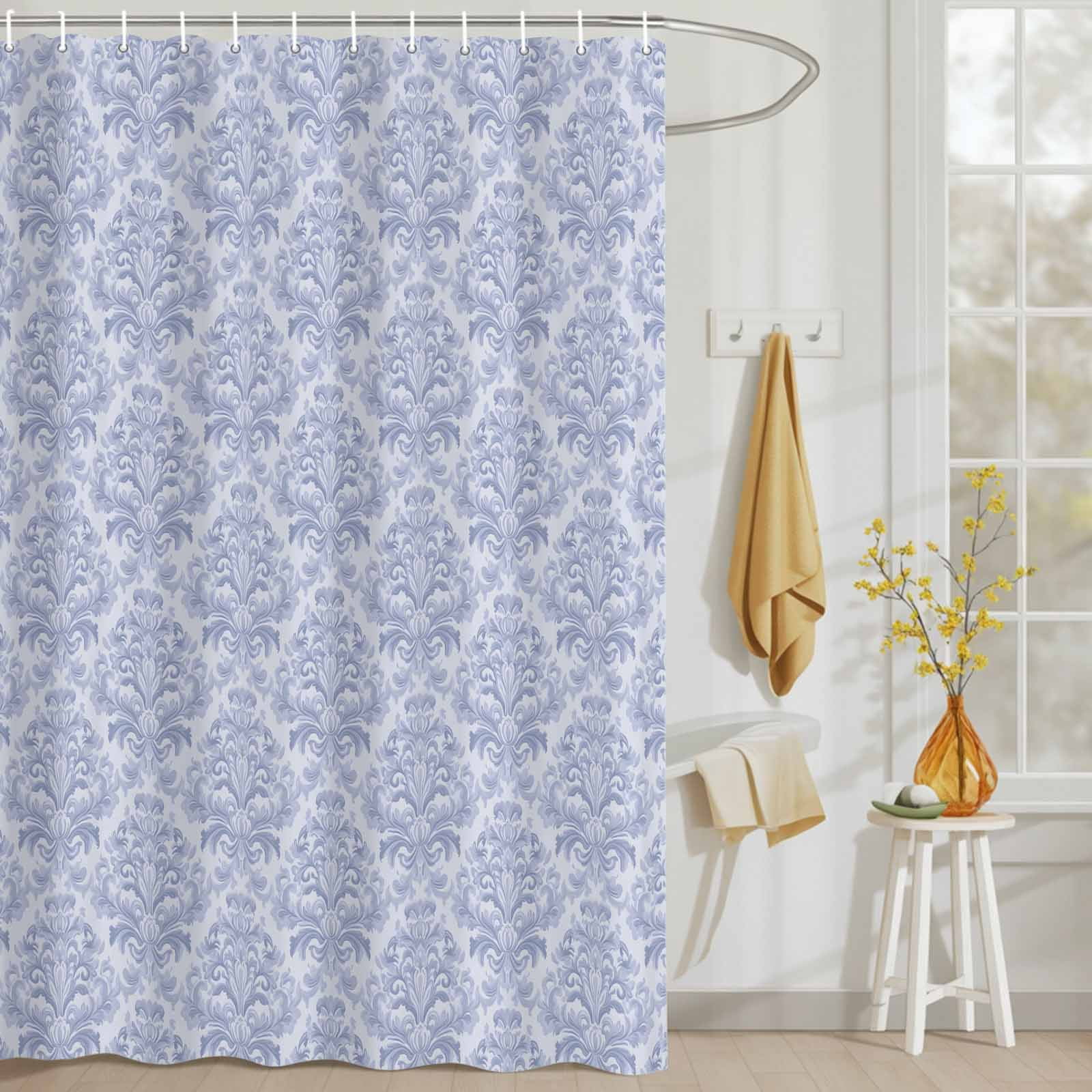 Boho Leaves Brocade Vines Shower Curtain Set, Waterproof Shower ...