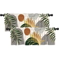 Boho Leaves Kitchen Curtain Valance Mid Century Blackout Rod Pocket ...
