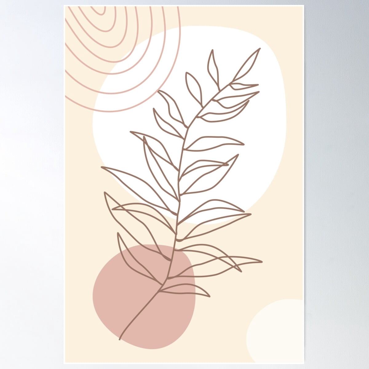 Boho Leaves Line Art Geometrical Art Poster Wall Art Bedroom Wall Art ...