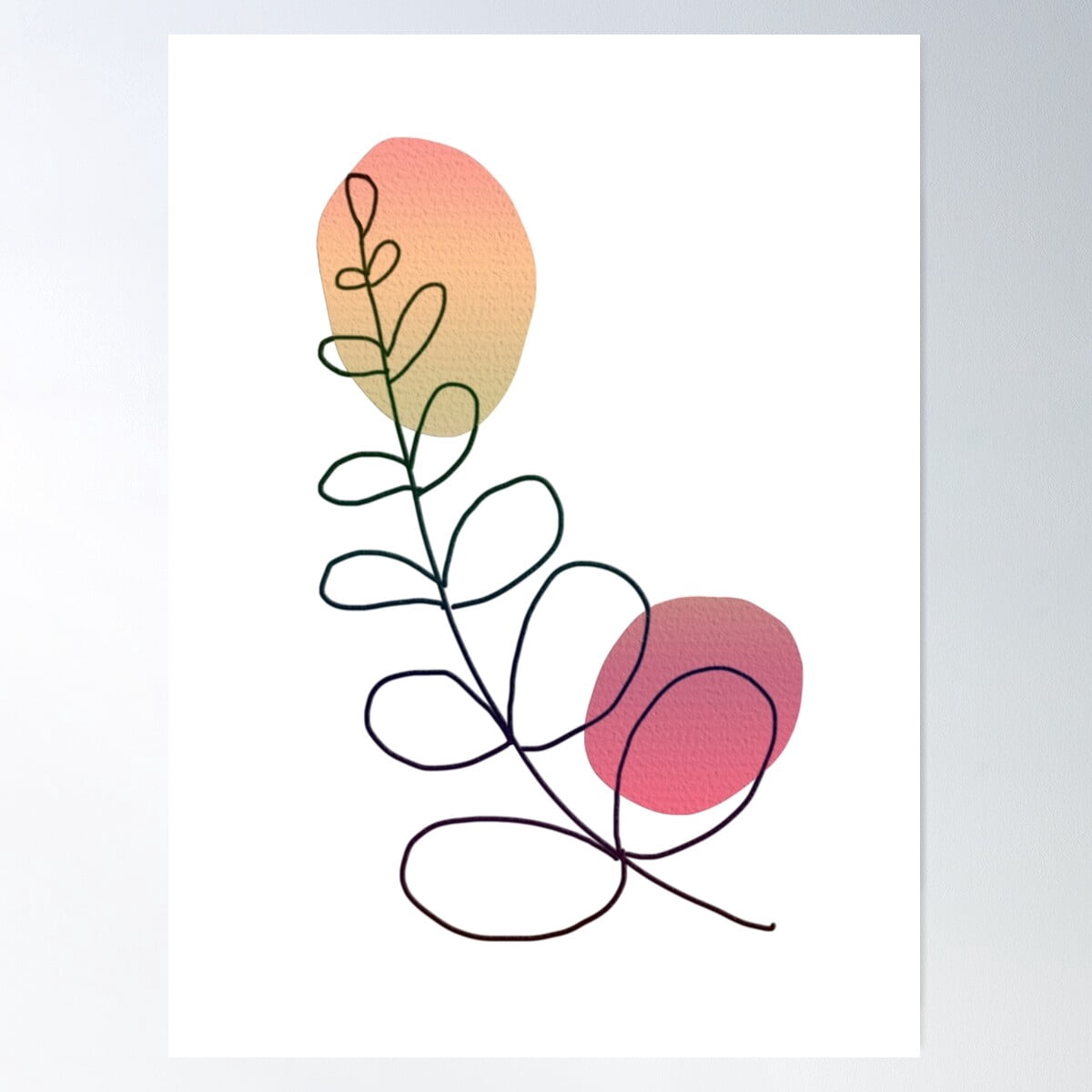 Boho Leaves Plant Line Art Poster Wall Art Bedroom Wall Art - Walmart.com