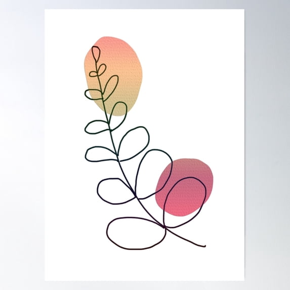 Boho Leaves Plant Line Art Poster Wall Art Bedroom Wall Art - Walmart.com