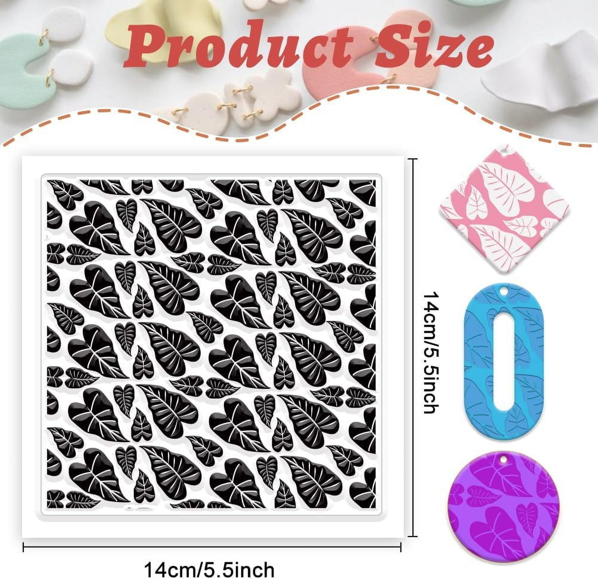 Boho Leaves Polymer Clay Texture Sheet Silicone Texture Stamp Sheets ...