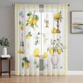 Boho Lemons Sheer Curtains for Living Room Bedroom Summer Yellow Fruits ...