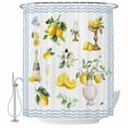 Boho Lemons Shower Curtain Set - Standard 72" x 72" Washable Bathtub ...