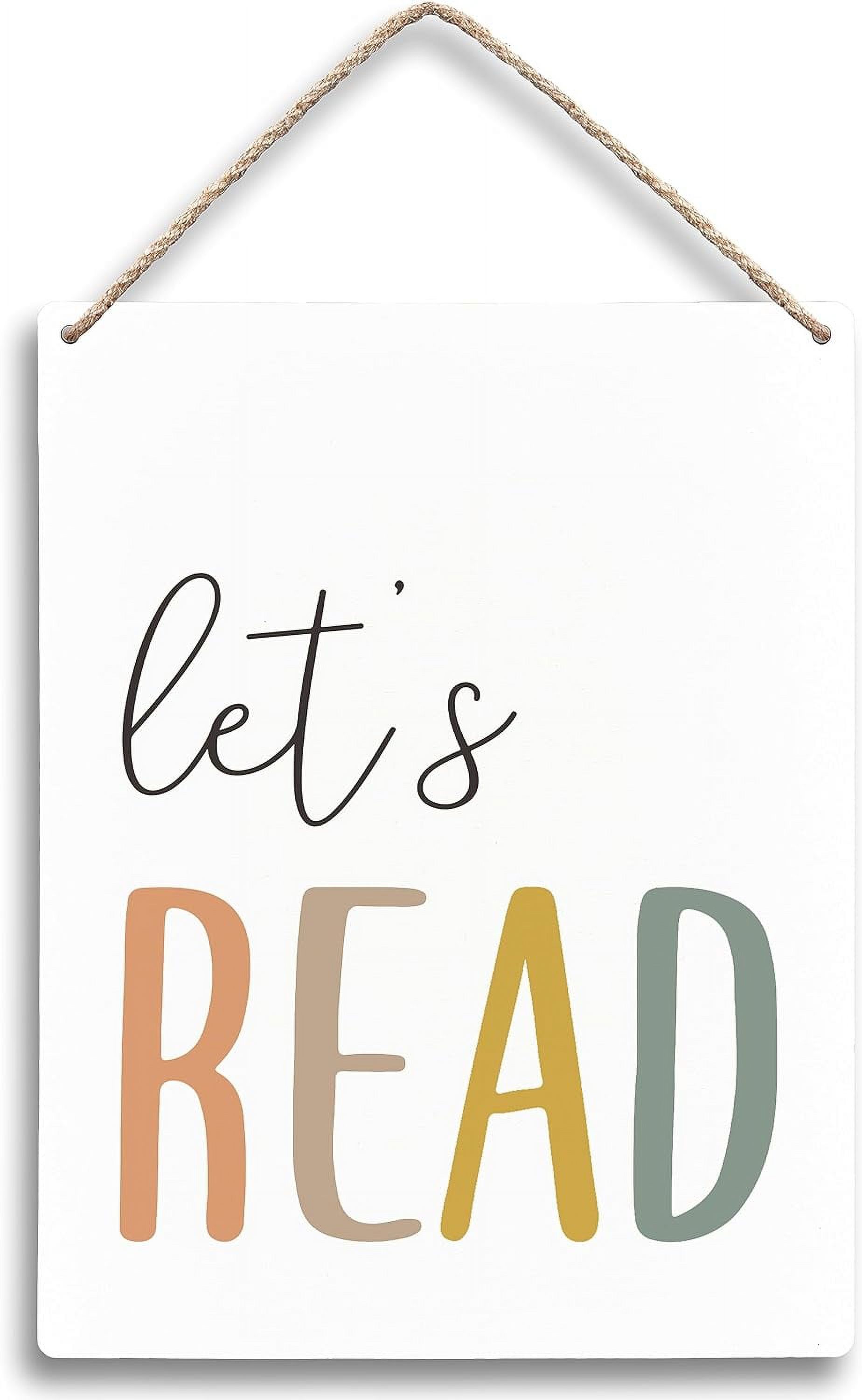Boho Let‘S Read Wooden Signs 8X10, Boho Wall Hanging, Read Signs For ...