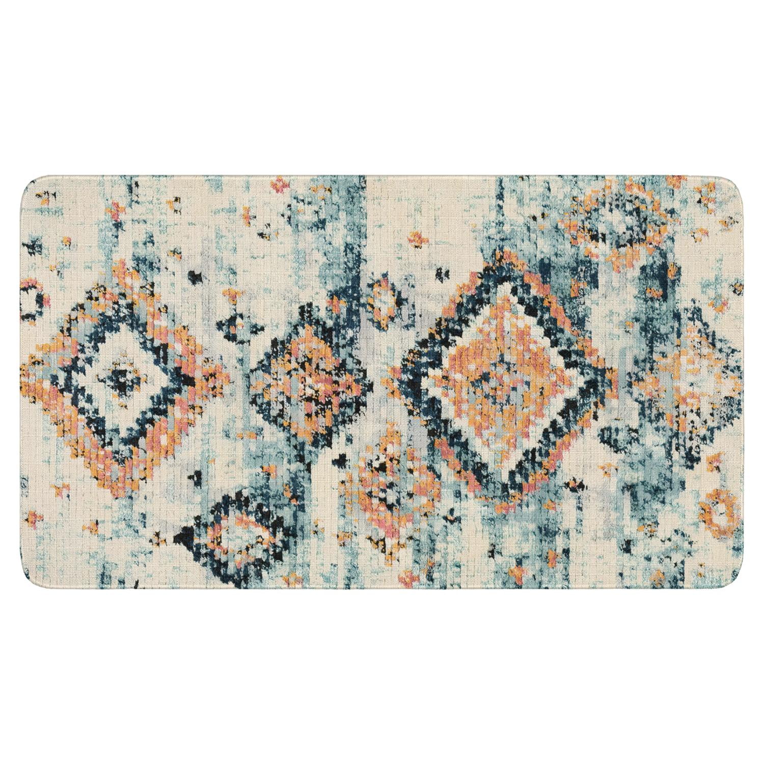 Boho Light Blue Carpet Door Mat 30 X 17 Inch Welcome Doormat Indoor ...