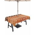 Boho Linear Rectangle Outdoor Tablecloth with Umbrella Hole Terracotta ...