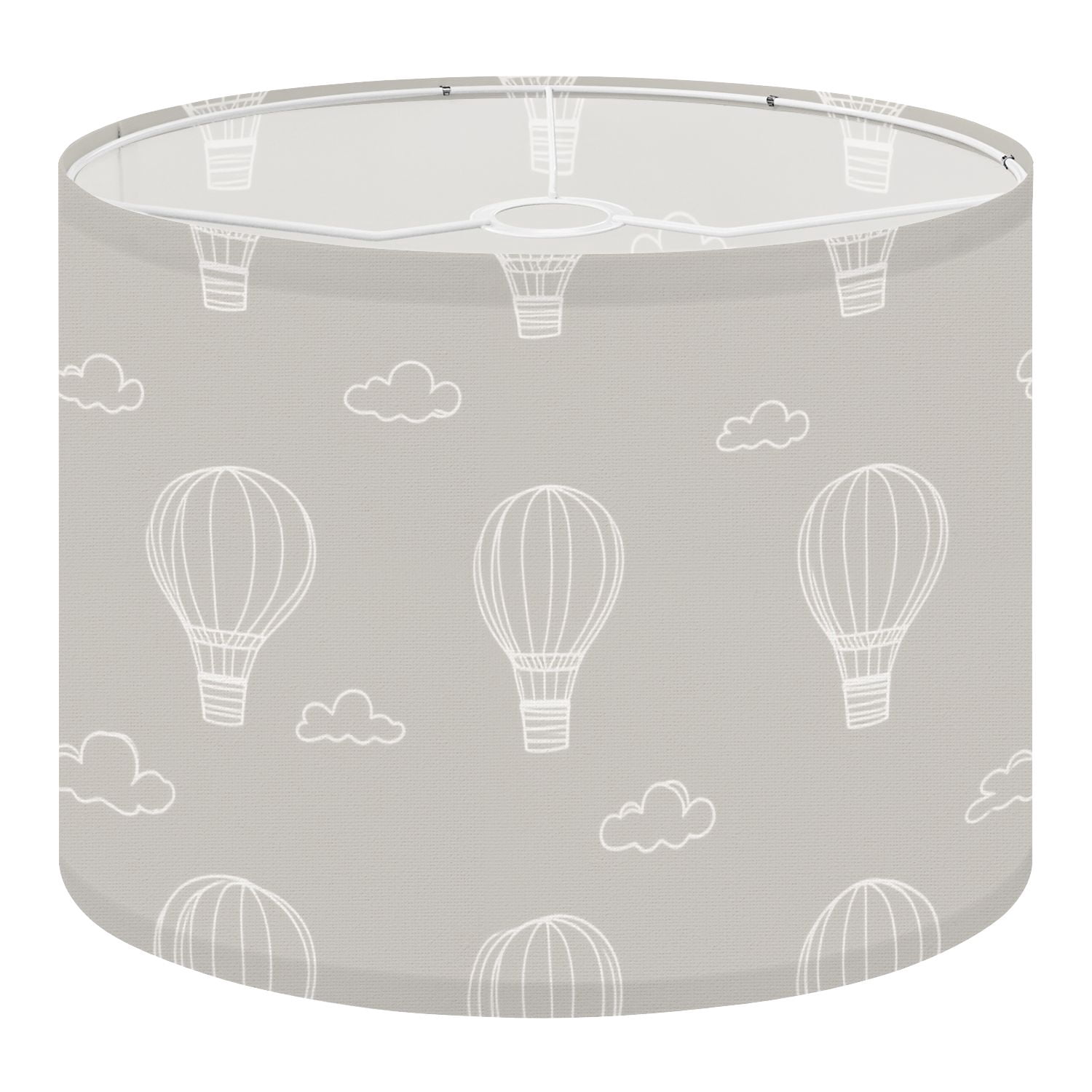Boho Linen Drum Lampshades hot air balloon cloud gender neutral baby ...