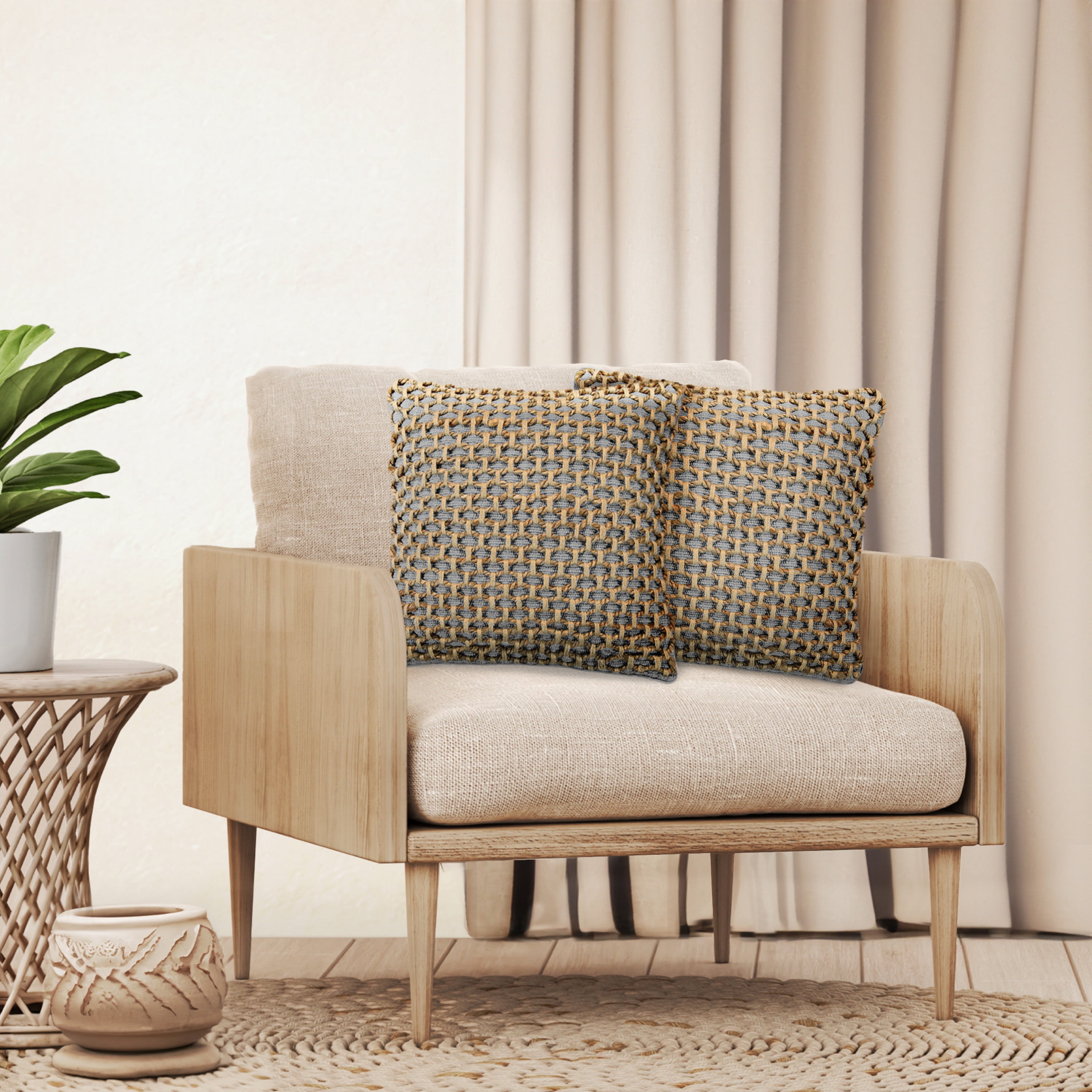 Boho Living Jada Gray Decorative Pillow - Rustic Chic Home Decor ...