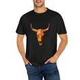 Boho Longhorn Cattle Skull T-Shirts for Men Women Casual Crew Neck ...