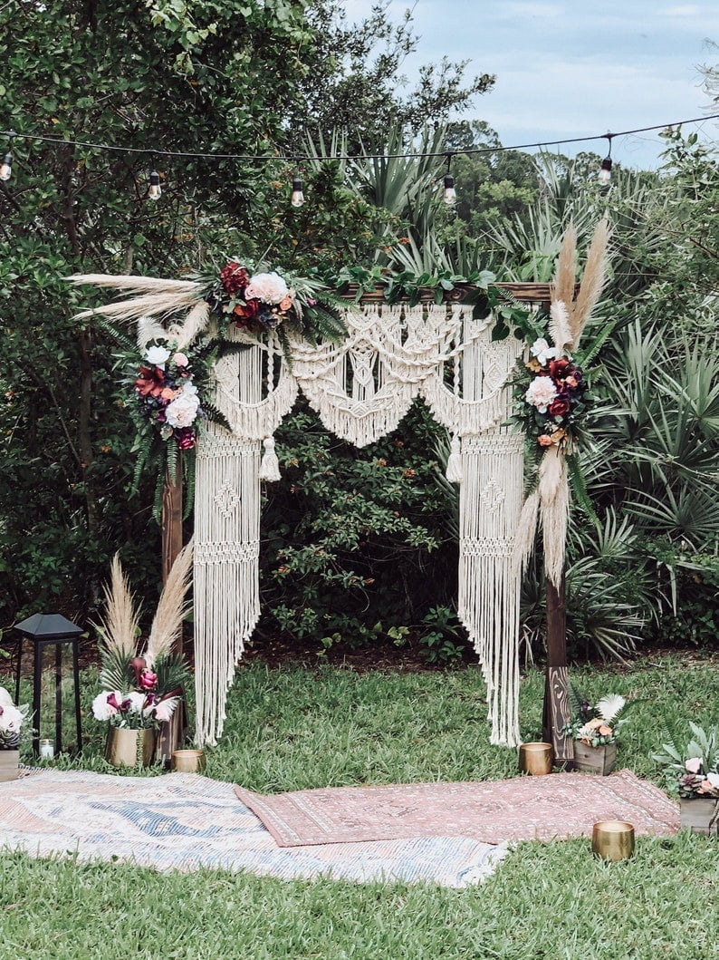 EL CLASICO OVERSEAS Boho Macrame Wedding Backdrop, Ceremony Backdrop ...