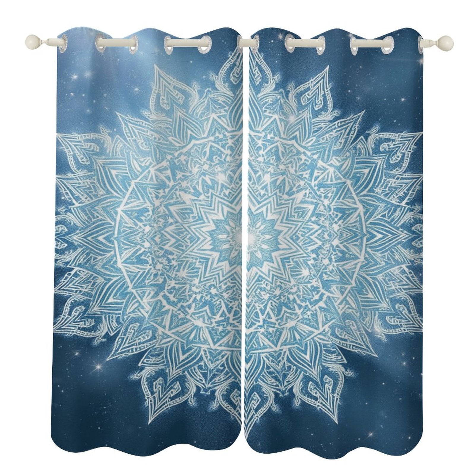 Boho Mandala 2 Pieces Window Drape Curtain for Living Room Bedroom ...
