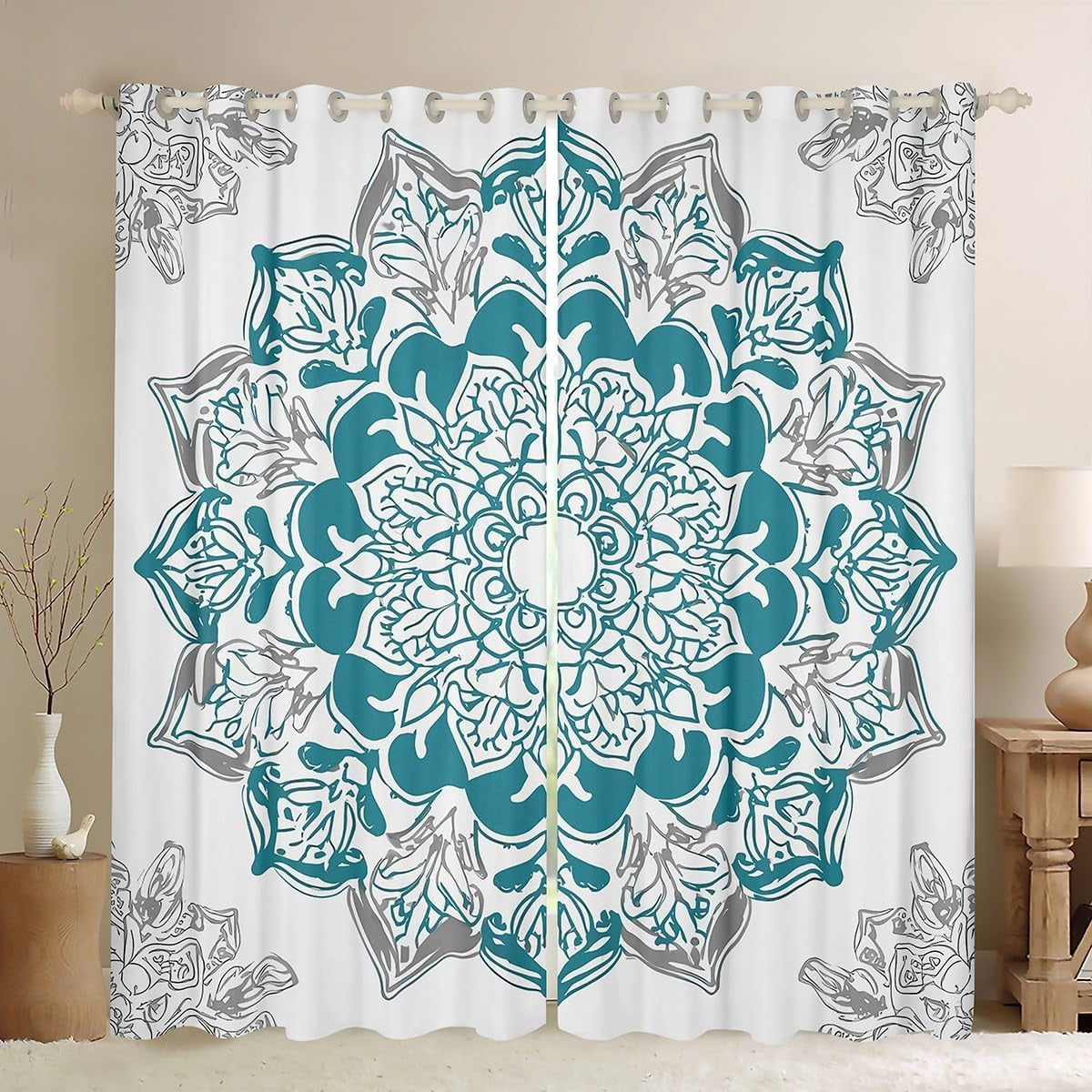 Boho Mandala Curtains for Bedroom Living Room Kids Bohemian Style ...
