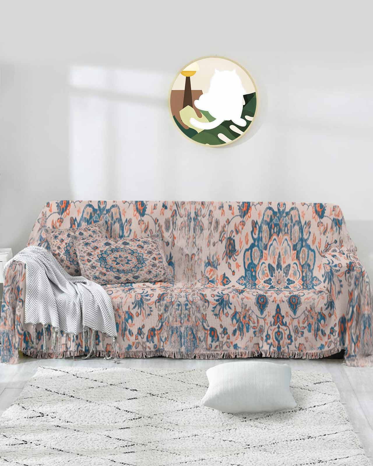 Boho Mandala Floral Sofa Couch Covers for 3 Cushion Couch,Washable L ...