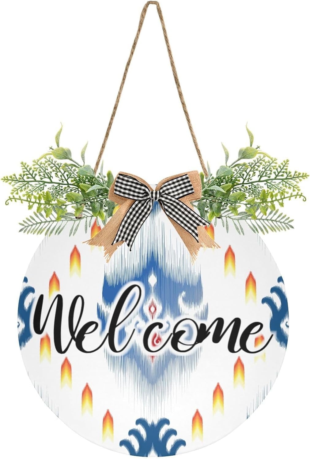 Boho Mandala Front Door Round, Hanging Welcome Sign, Front Door for ...