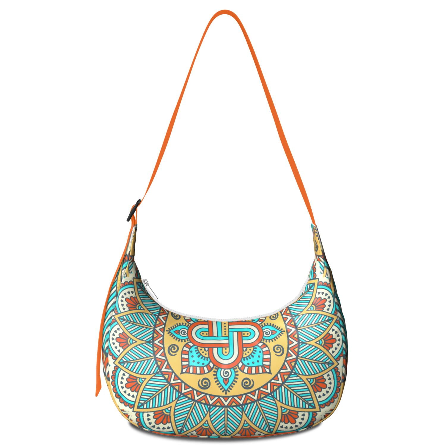 Boho Mandala Healing Crescent Bag Abstract Trippy Crossbody Purse with ...