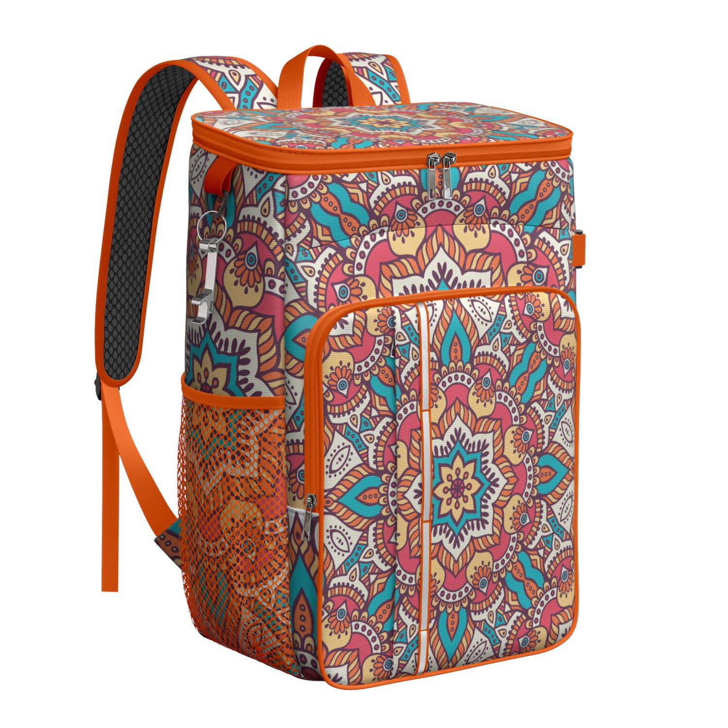 Boho Mandala Insulated Cooler Backpack, Leakproof Waterproof Lunch Bag ...