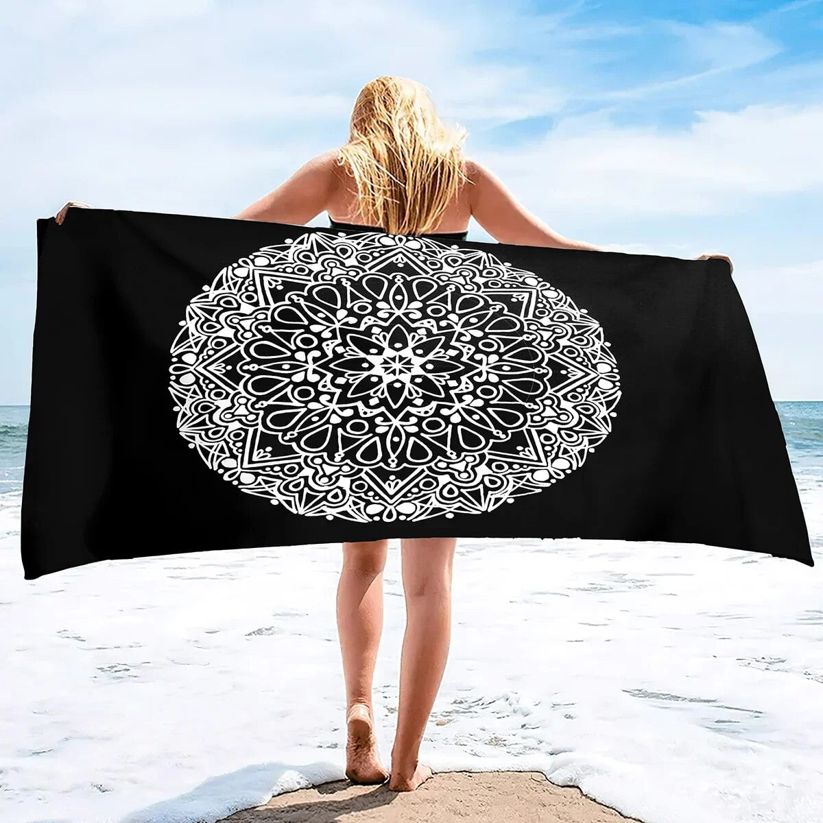 Boho Mandala Microfiber Beach Towel Oversize Extra Large Quick Drying ...