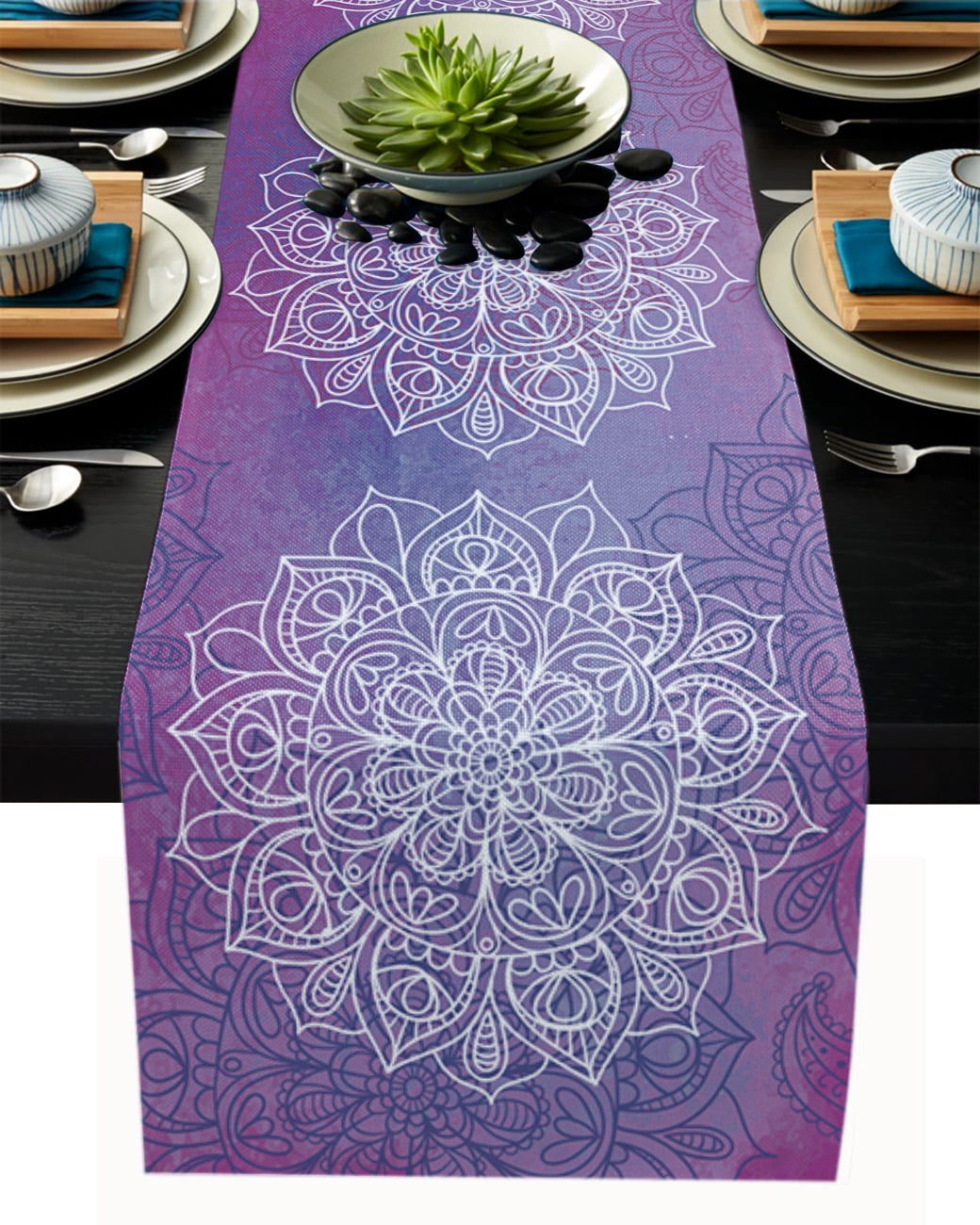 Boho Mandala Printing Table Runner for Dining Table Party r Anti-stain ...