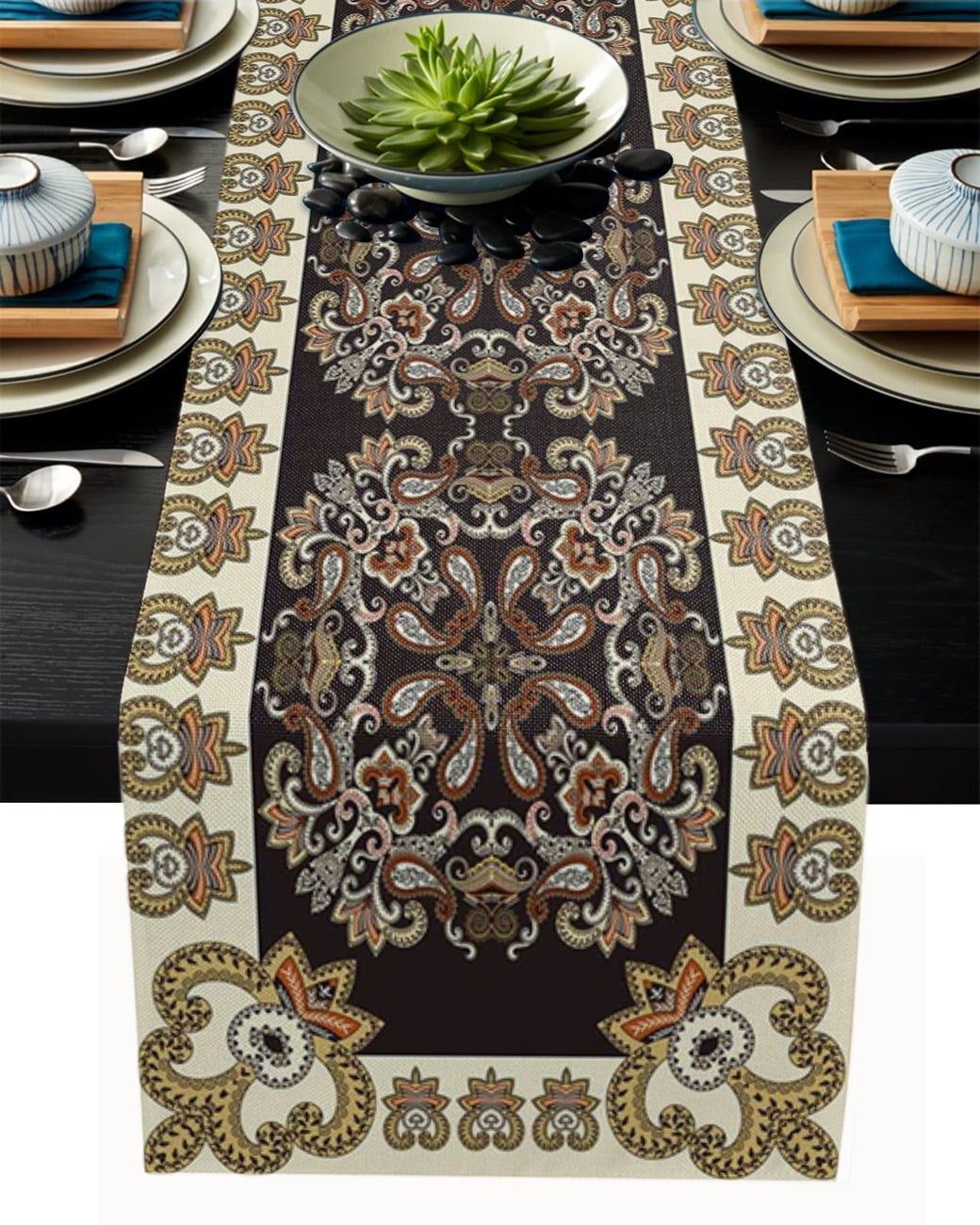 Boho Mandala Printing Table Runner for Dining Table Party r Anti-stain ...