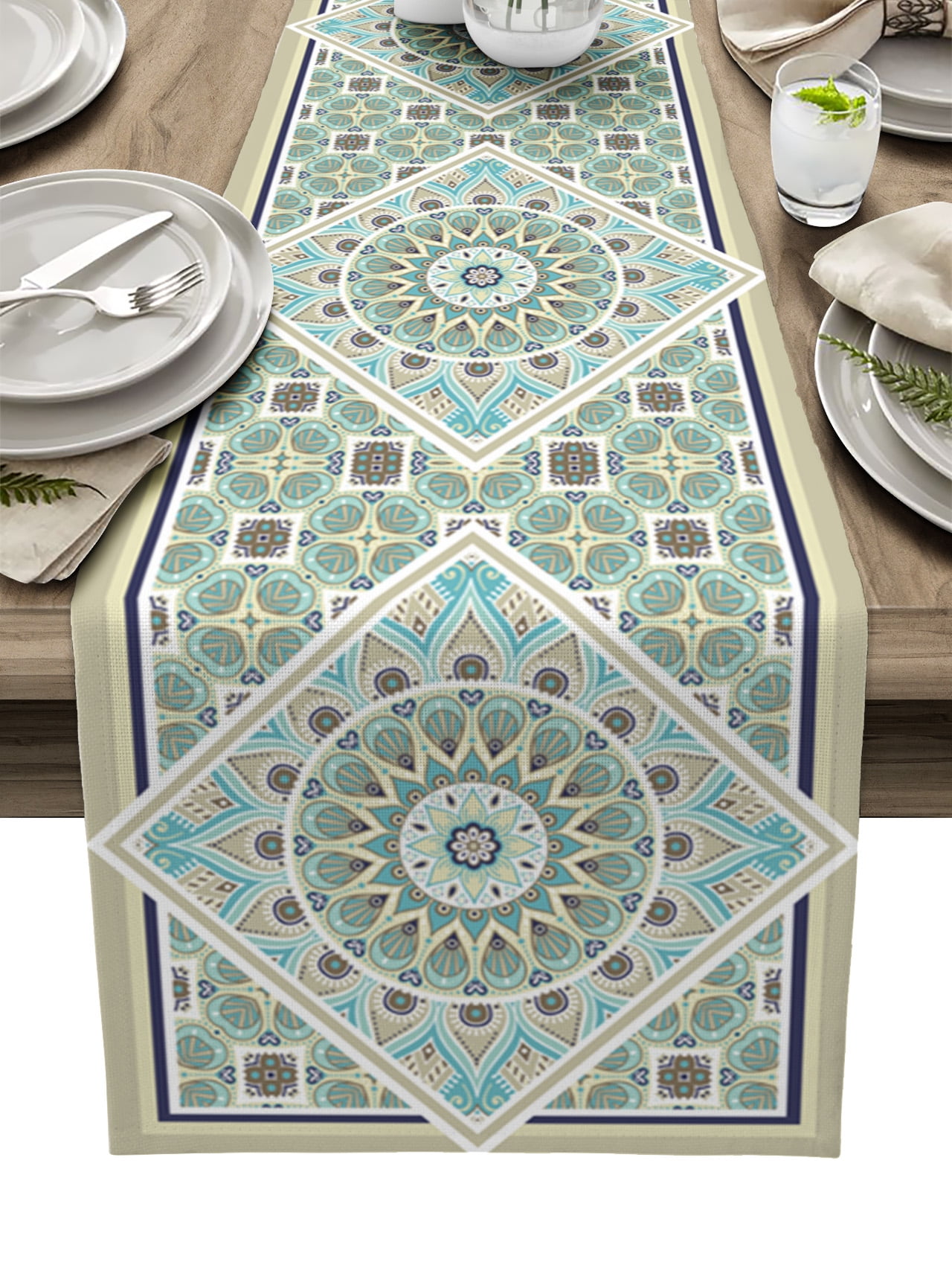 Boho Mandala Printing Table Runner for Dining Table Party r Anti-stain ...