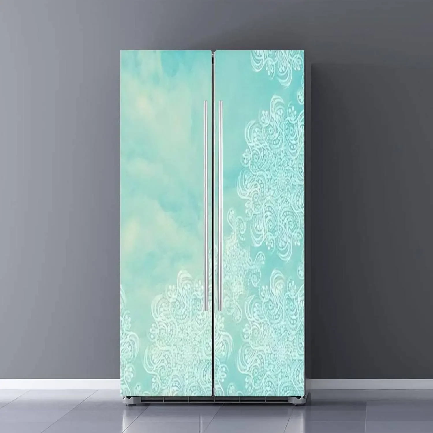 Boho Mandala Refrigerator Sticker Self Adhesive Bohemian Floral Fridge ...