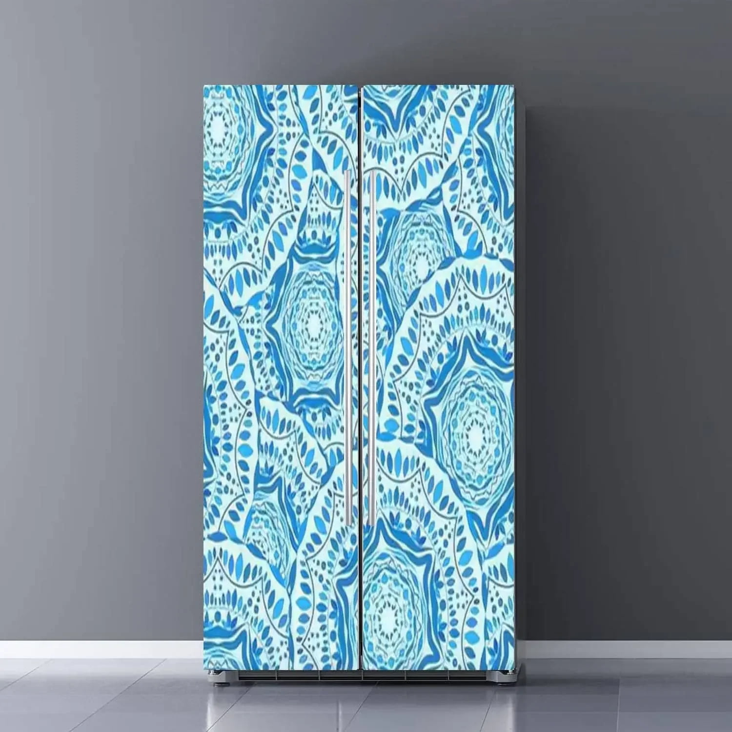 Boho Mandala Refrigerator Sticker Self Adhesive Bohemian Floral Fridge ...