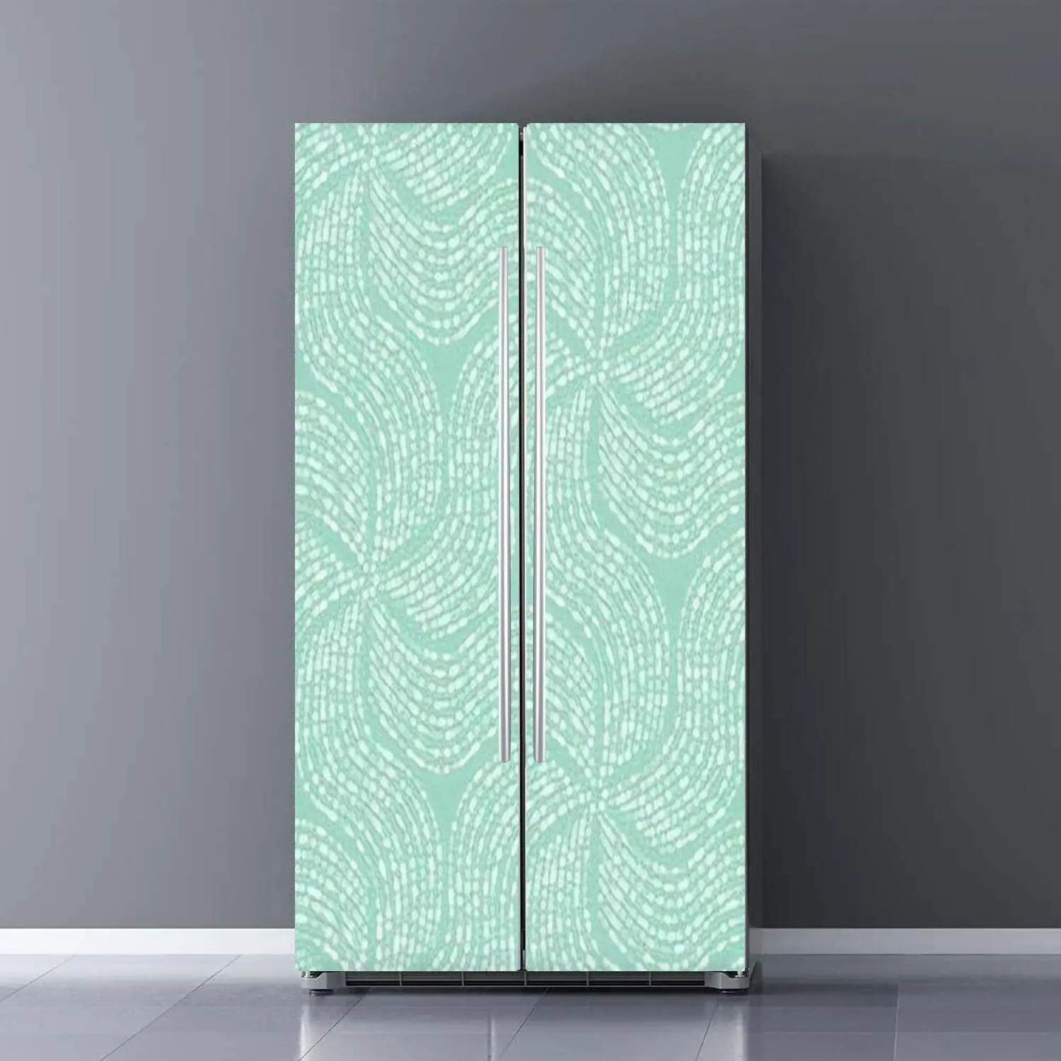 Boho Mandala Refrigerator Wrap Self Adhesive Bohemian Floral Fridge ...
