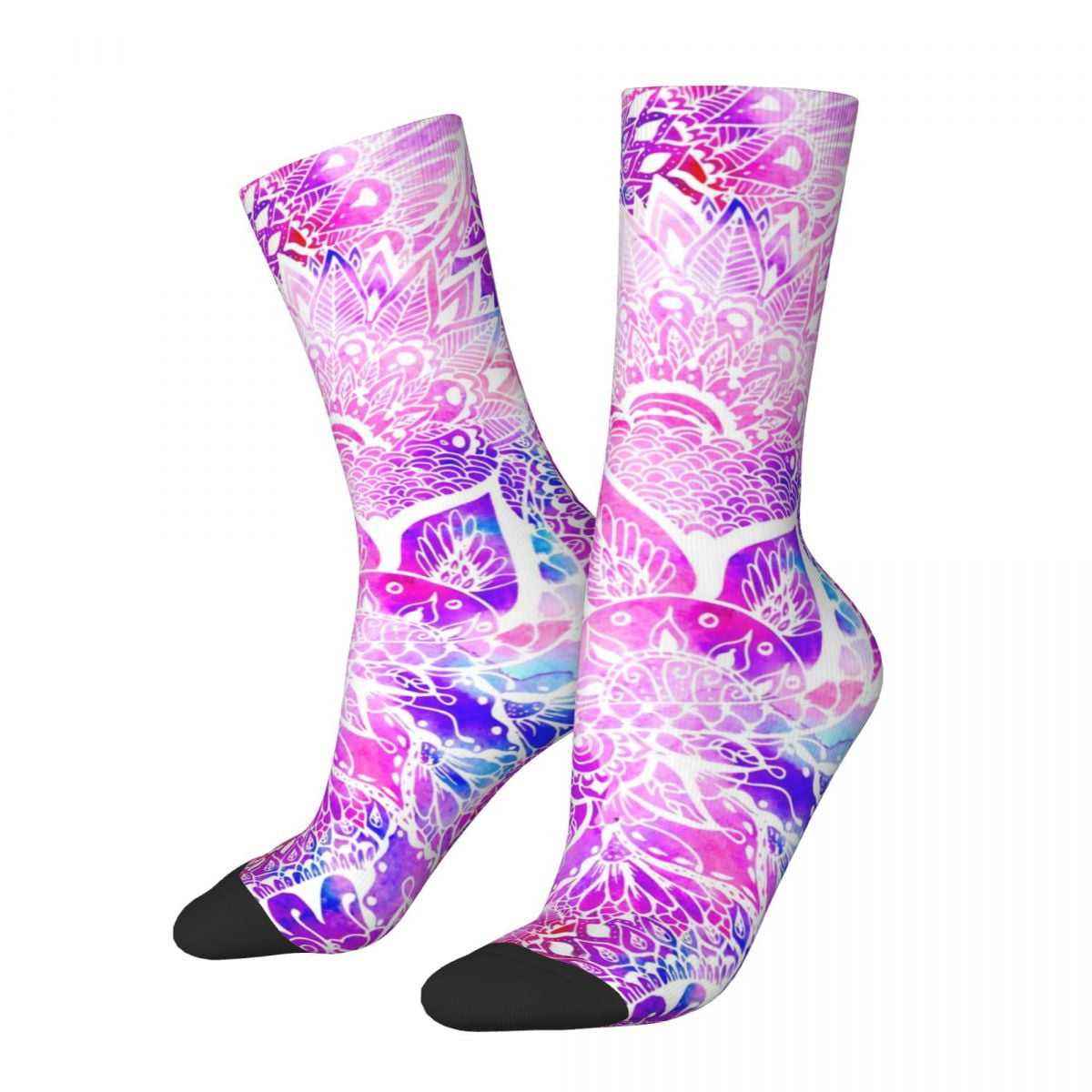 Boho Mandala Stockings Red and Gold Graphic Korean Socks Winter Anti ...