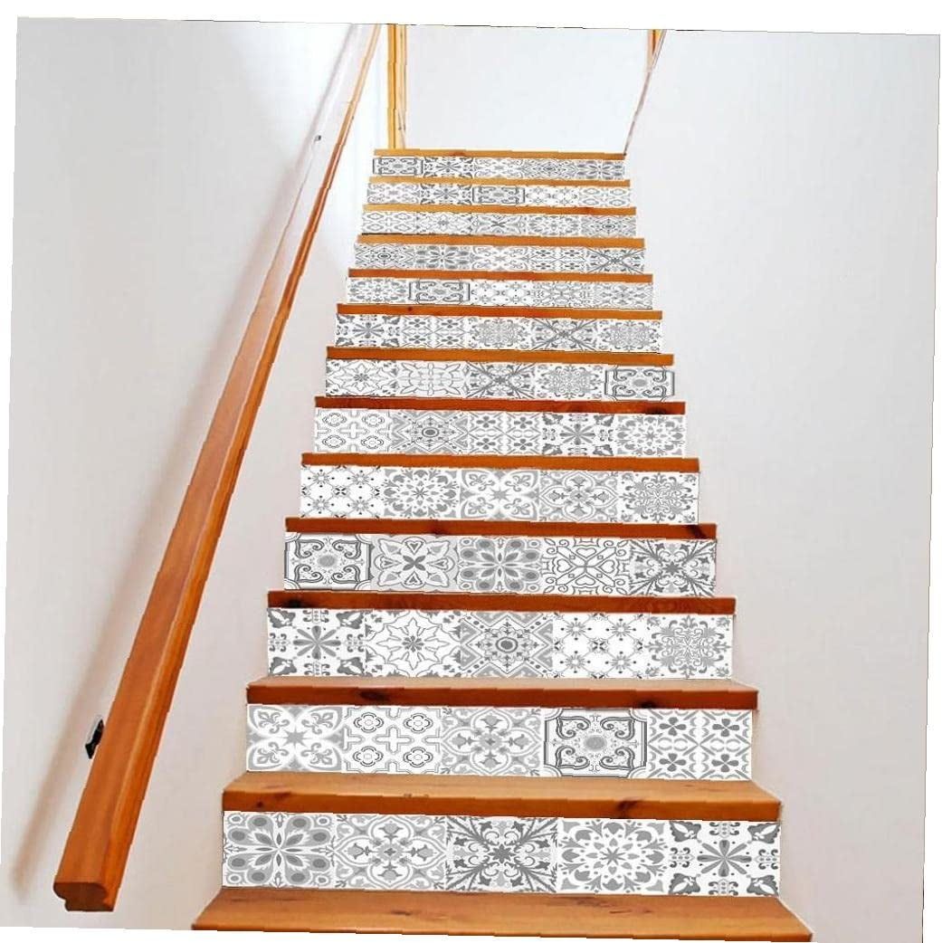 Boho Mandala Totem Stair Stickers Exotic Ethnic Floral Staircase Riser ...