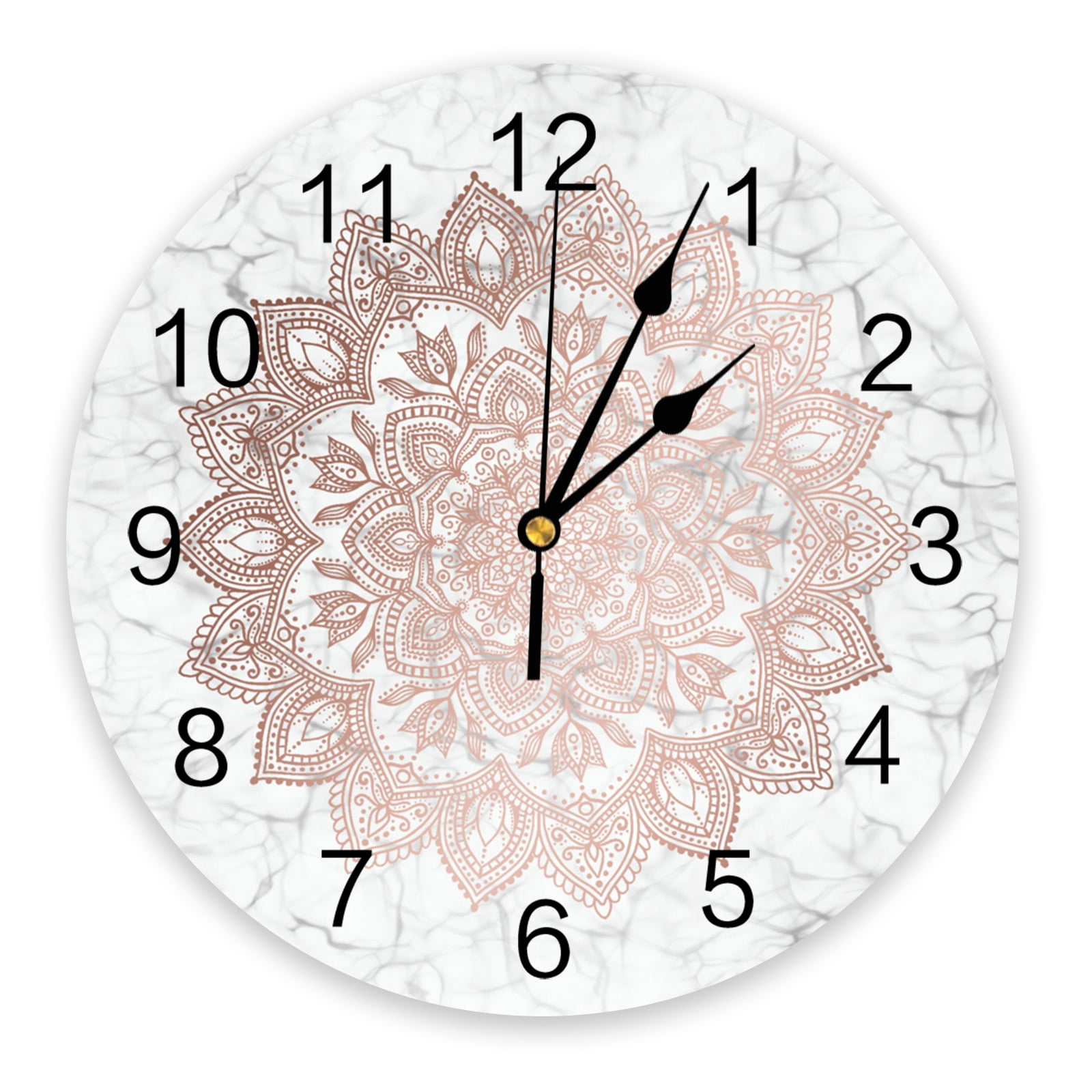 Boho Mandala Wall Clock Large Modern Kitchen Dinning Round Wall Clocks ...